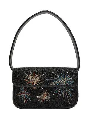 Staud Tommy Firework Beaded Shoulder Bag - Black