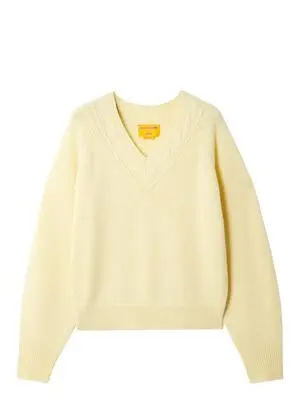 Guest In Residence Varsity Cable-knit Cashmere Sweater - Yellow