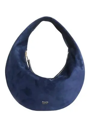 Khaite Khaite Olivia Suede Mini Hobo Bag Navy