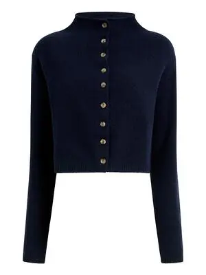 Khaite Annora Wool-cashmere Cardigan - Navy