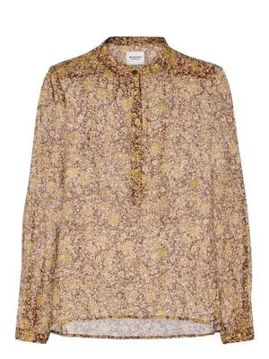 MARANT ETOILE Maria Floral Cotton Voile Blouse - Green