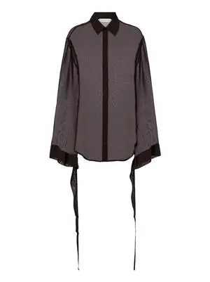 THE FRANKIE SHOP Verlin Chiffon Shirt - Brown