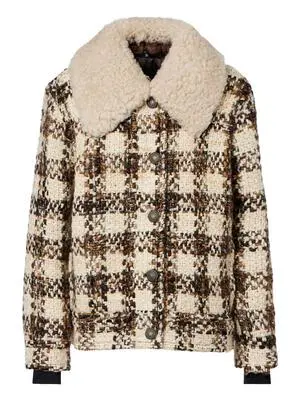 Moncler Camlez Shearling-trimmed Wool Down Jacket - Multicoloured