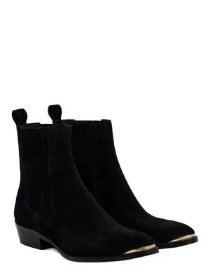 Isabel Marant Delano 35 Suede Ankle Boots - Black