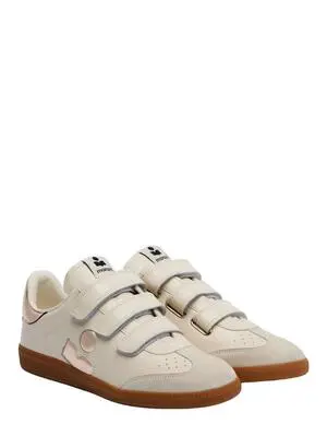 Isabel Marant Beth Leather And Suede Sneakers - Beige