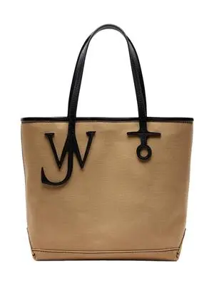 JW Anderson Leather-trimmed Canvas Tote - Beige