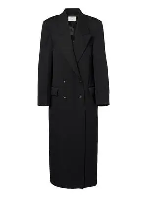 RÓHE Double-breasted Virgin Wool Coat - Black