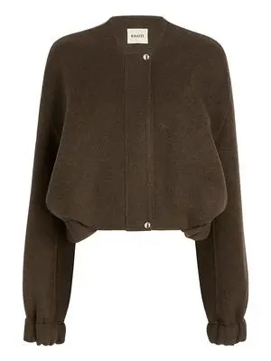 Khaite Cordan Wool Bomber Jacket - Brown