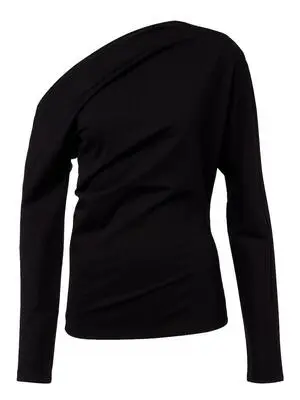 RÓHE Draped One-shoulder Top - Black