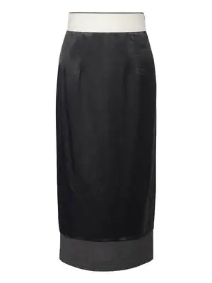 RÓHE Wool Pencil Skirt - Grey