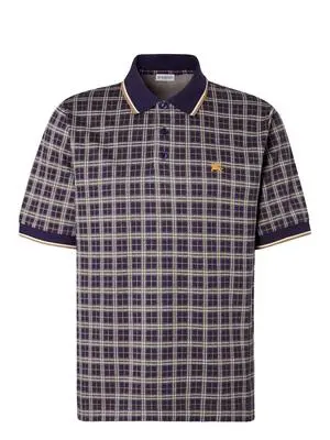 Burberry Checked Polo Shirt - Blue