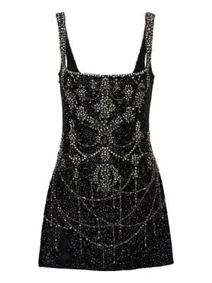 CLIO PEPPIATT Chandelier Embellished Mini Dress - Black