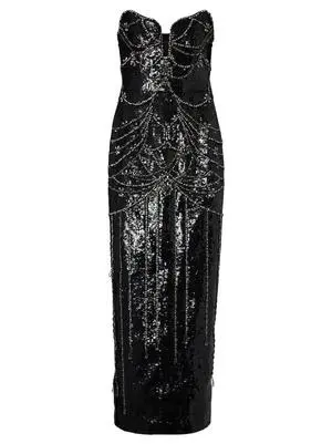 CLIO PEPPIATT Chandelier Embellished Gown - Black