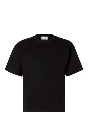 Saint Laurent Cropped Cotton Jersey T-shirt - Black