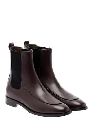 Max Mara Mirto Leather Chelsea Boots - Burgundy