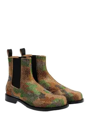JW Anderson Camouflage Embellished Suede Chelsea Boots - Multicoloured
