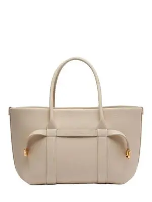 Loro Piana Ghiera Small Leather Shopper - White