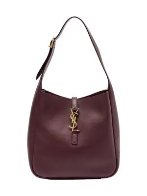 Saint Laurent Le 5 À 7 Small Leather Tote - Burgundy