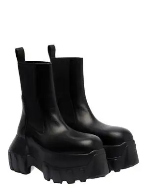 Rick Owens Beatle Mega Tractor Leather Chelsea Boots - Black