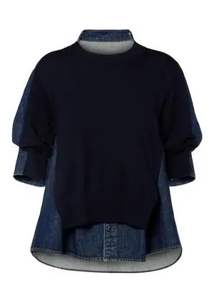 Sacai Layered Denim Shirt - Blue