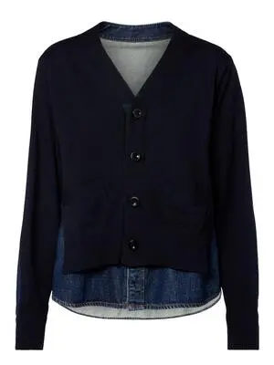 Sacai Cotton-blend Cardigan - Blue