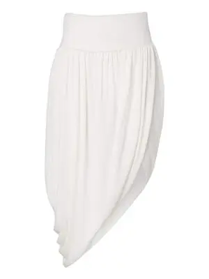 Alaïa Asymmetric Jersey Midi Skirt - White