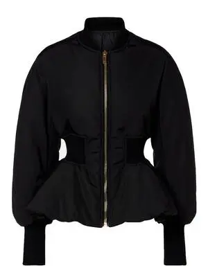 Alaïa Peplum Bomber Jacket - Black