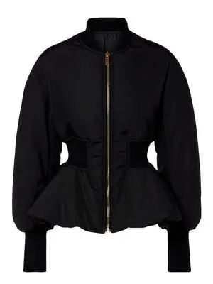Alaïa Peplum Bomber Jacket Black