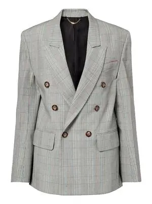 Victoria Beckham Virgin Wool Double-breasted Blazer - Grey