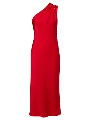 Max Mara Entrata Satin Midi Dress - Red