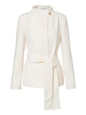Max Mara Talamo Belted Jersey Jacket - White