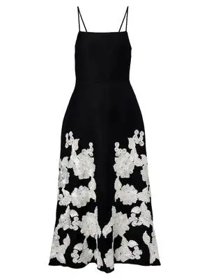 Simkhai Annabella Linen-blend Midi Dress - Black