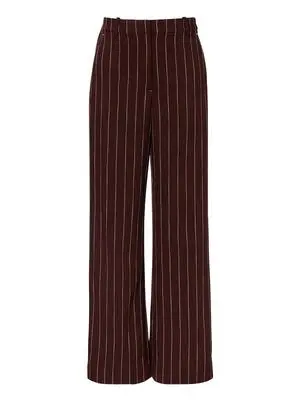 Simkhai Tavar Pinstripe Wide-leg Pants - Burgundy