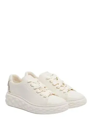 JIMMY CHOO Diamond Light Maxi Leather Sneakers - White