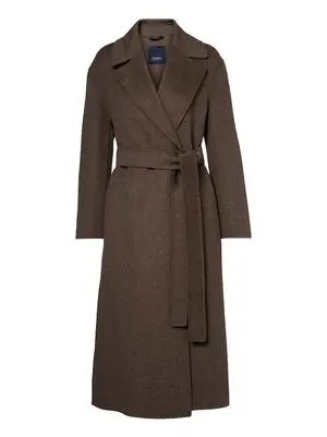 Max Mara Luna Virgin Wool Wrap Coat - Brown