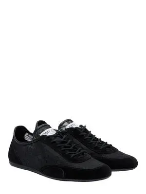 JIMMY CHOO Sunny Lace And Suede Sneakers - Black