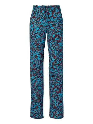 Dries Van Noten Printed Wide-leg Pants - Blue
