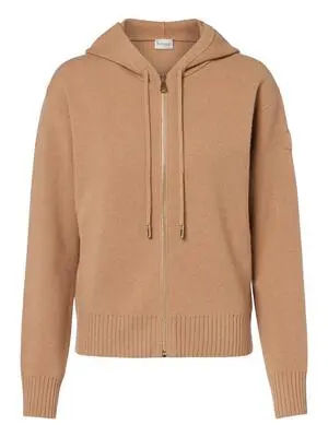 Moncler Wool And Cashmere Zip-up Cardigan - Brown