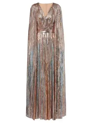 Elie Saab Sequined Caped Gown - Multicoloured