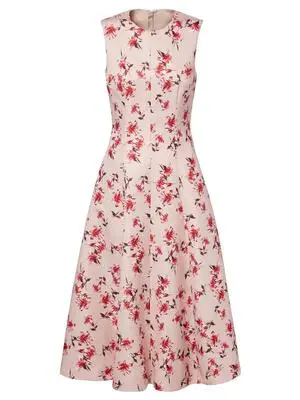 EMILIA WICKSTEAD Mara Floral Faille Taffeta Midi Dress - Pink