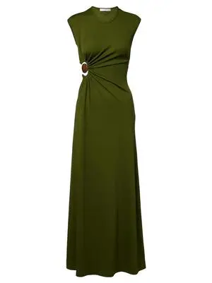 Christopher Esber Mineral Stone Embellished Jersey Maxi Dress - Green