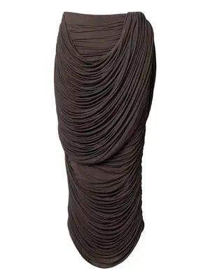 Magda Butrym Draped Midi Skirt - Brown