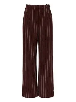 Simkhai Tavar Pinstripe Wide-leg Pants - Brown