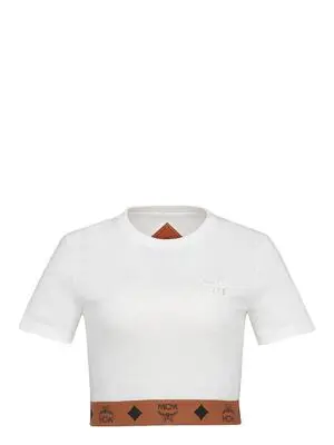 Mcm Monogram Cropped T-shirt - White