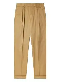 Paul Smith Stretch Cotton-twill Double-pleat Trousers - Brown