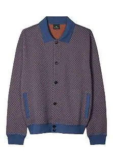 Paul Smith Cotton-blend Jacquard Cardigan - Blue