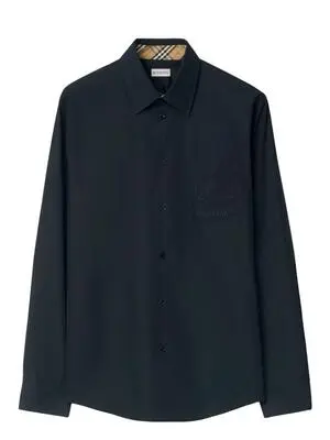 Burberry Classic Fit Cotton Poplin Shirt Navy