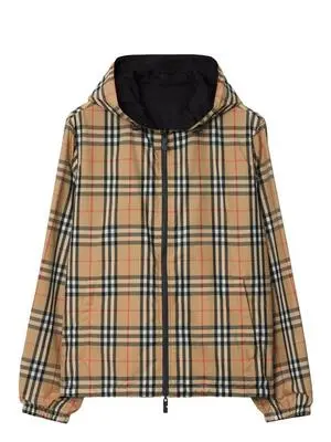 Burberry Burberry Reversible Check Hooded Jacket Sand
