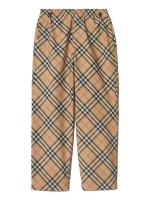 Burberry Burberry Check Twill Relaxed Fit Trousers Sand