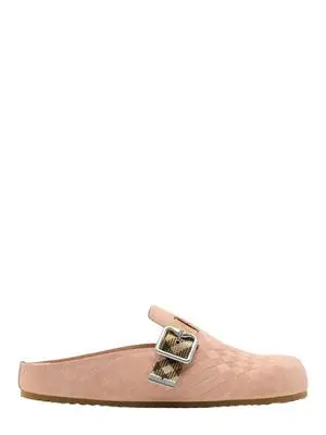 Burberry Check Suede Urchin Clogs Flora